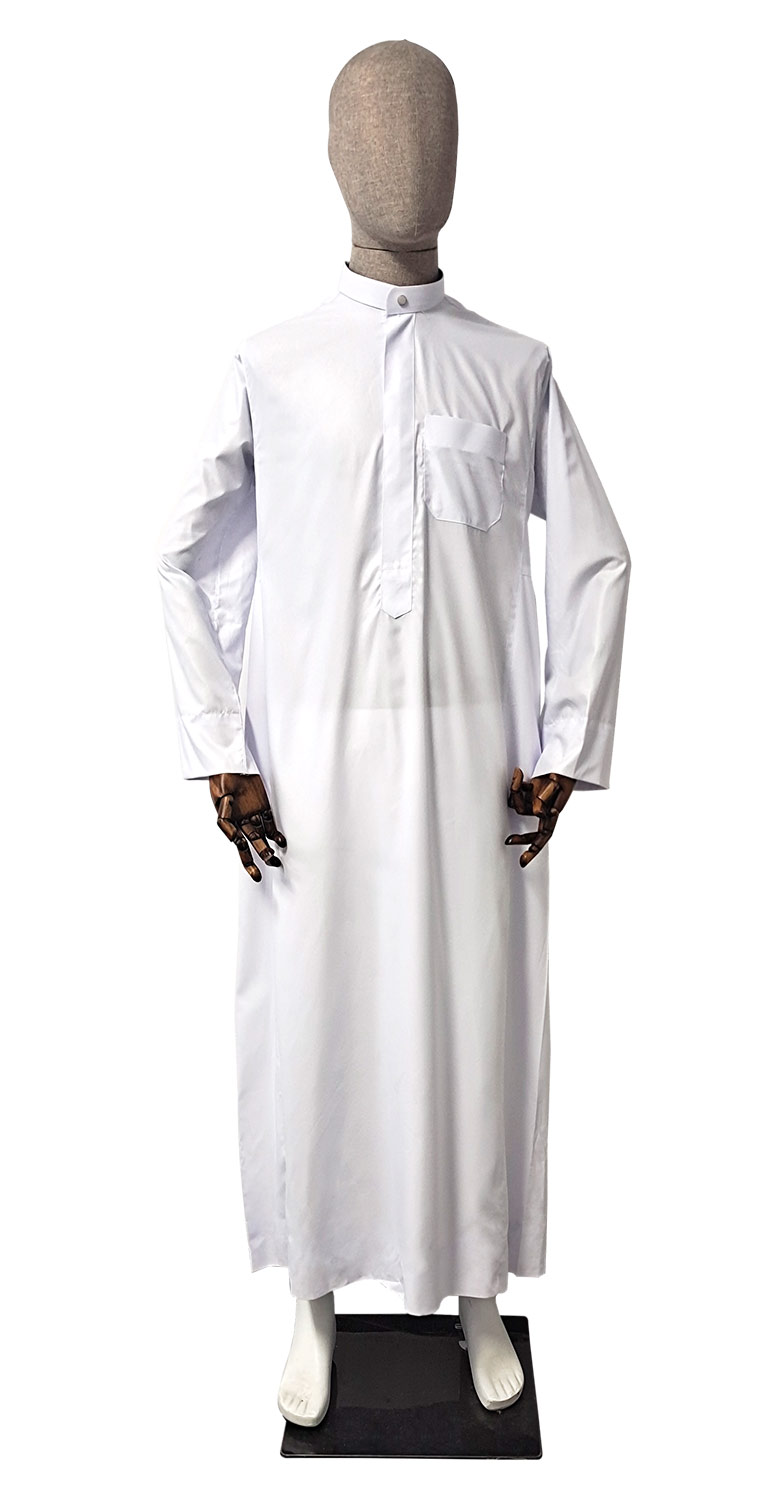 Factory Muslin Mans Robe Fabric 100% Spun Polyester Plain White Arab ...